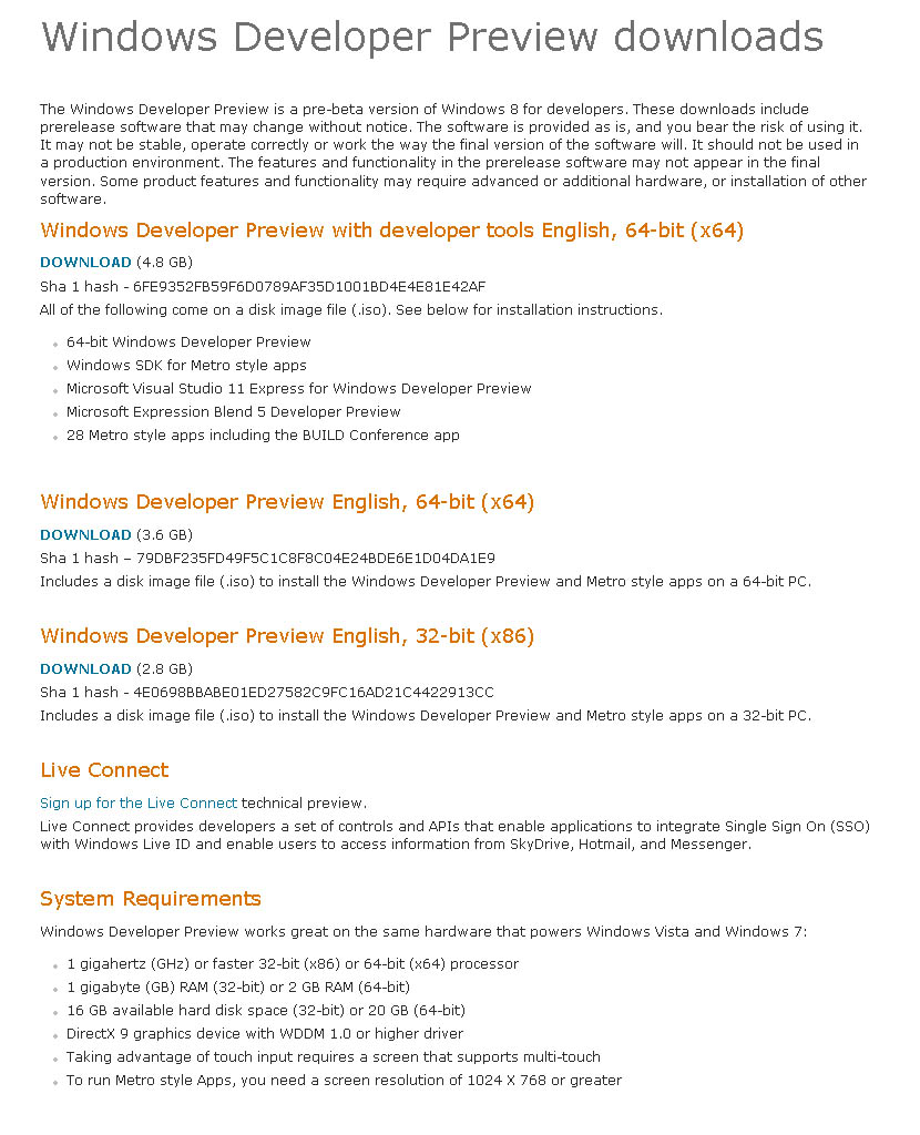 おニッコ倶楽部：Windows8(Windows Developer Preview)-ダウンロード